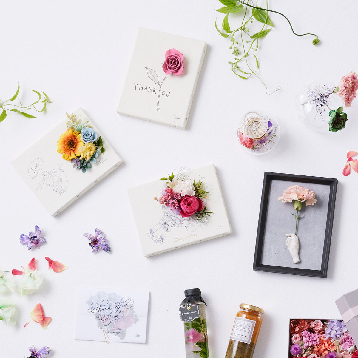 レターフラワー（THANK YOU / ローズチェリーブロッサムピンク）F0号 – パコスフラワー